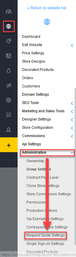 Request Quote Settings – DecoNetwork Help