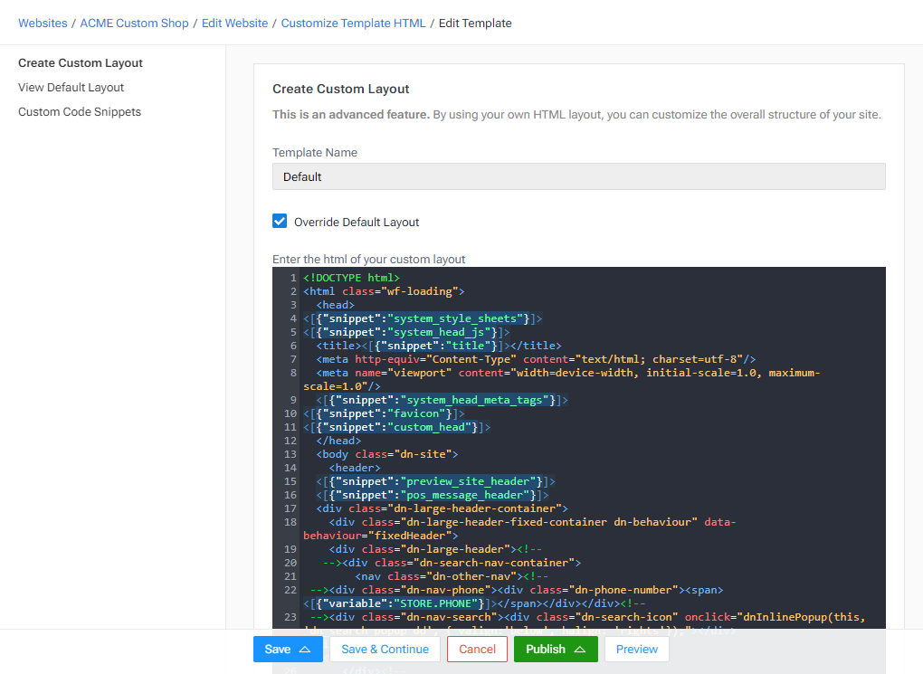 Customize Template HTML – DecoNetwork Help
