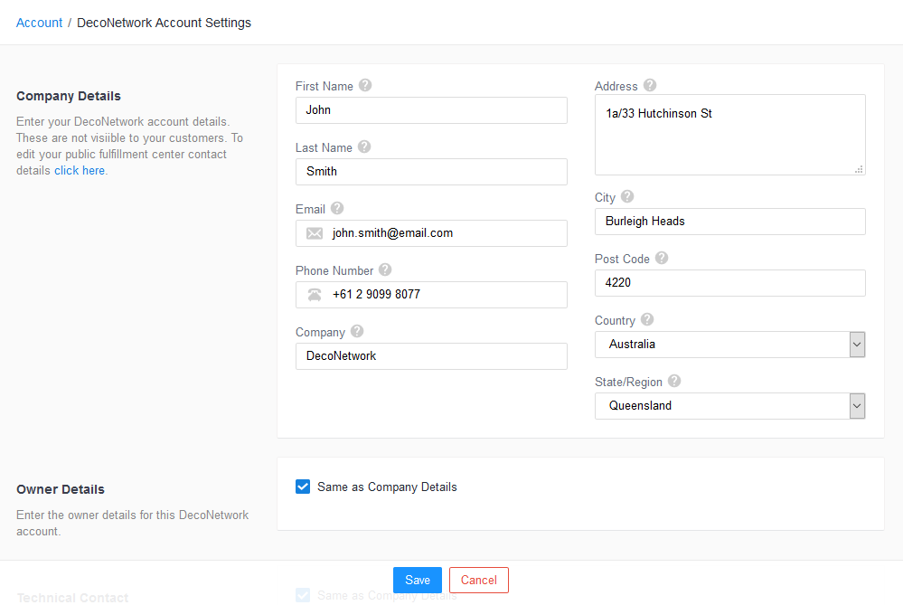 Update my owner contact details on file with DecoNetwork – DecoNetwork Help