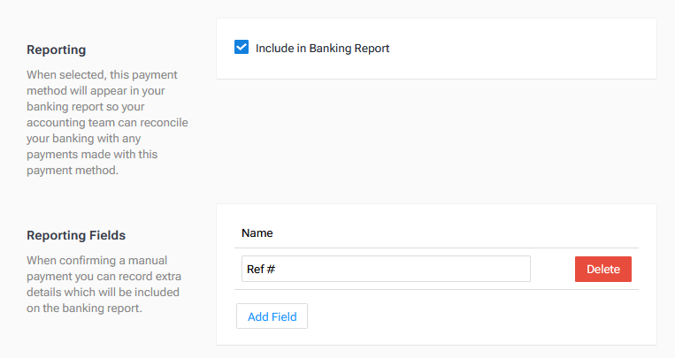 Enable reporting and reporting fields for manual payment methods ... Enable reporting and reporting fields for manual payment methods ...