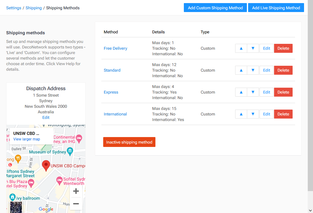 Enable tracking for a custom shipping method – DecoNetwork Help