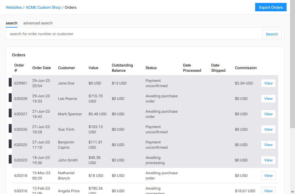 Affiliate Store Orders – DecoNetwork Help