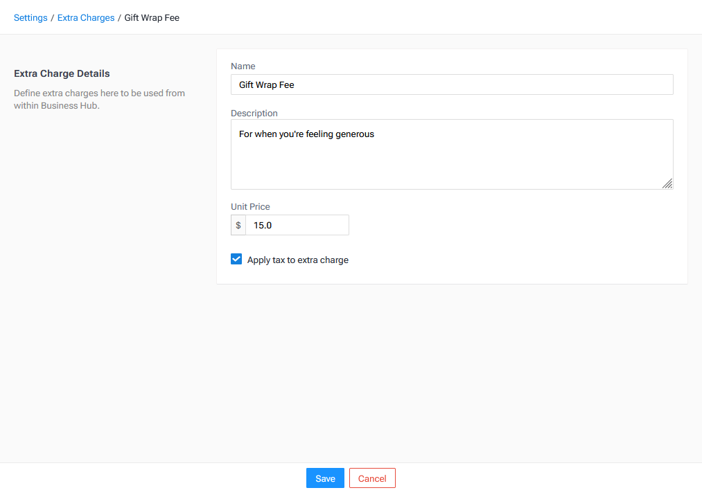 Omit tax from extra charge – DecoNetwork Help