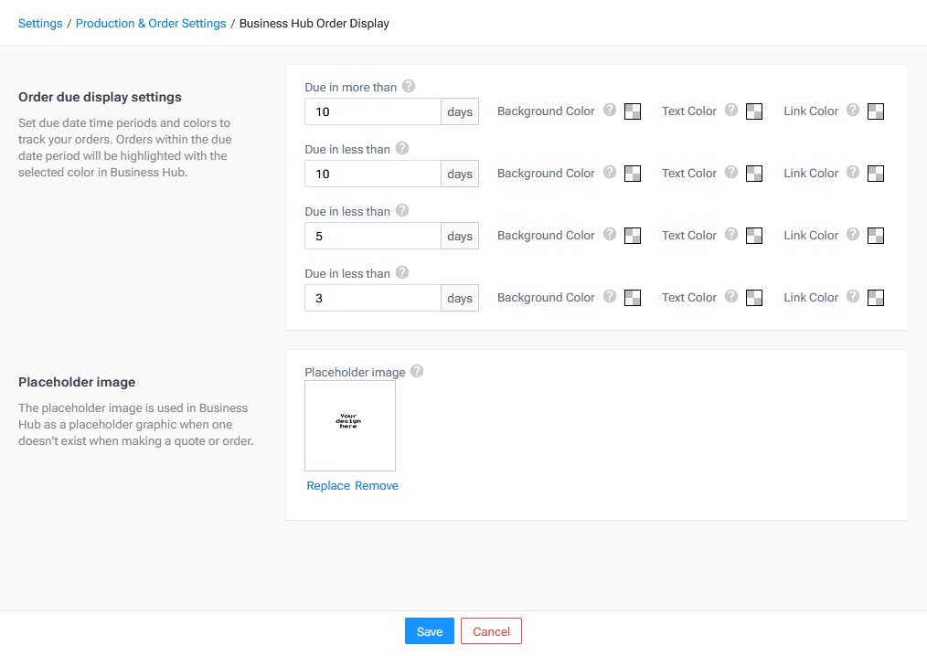 Configure Business Hub order display settings – DecoNetwork Help