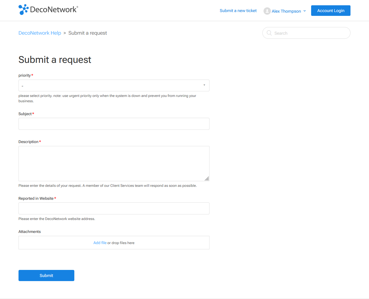 Submit a Support Ticket – DecoNetwork Help