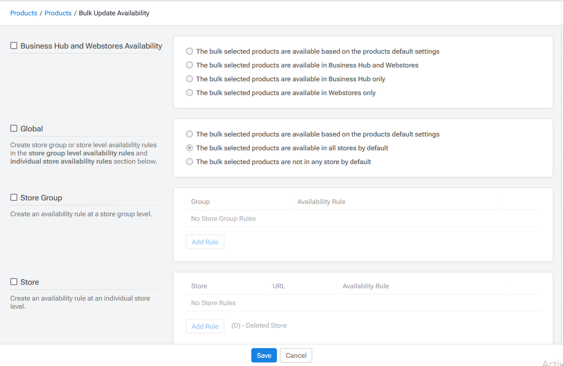 Set product availability in bulk – DecoNetwork Help