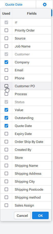 Show customer purchase order numbers in the Quotes List – DecoNetwork Help