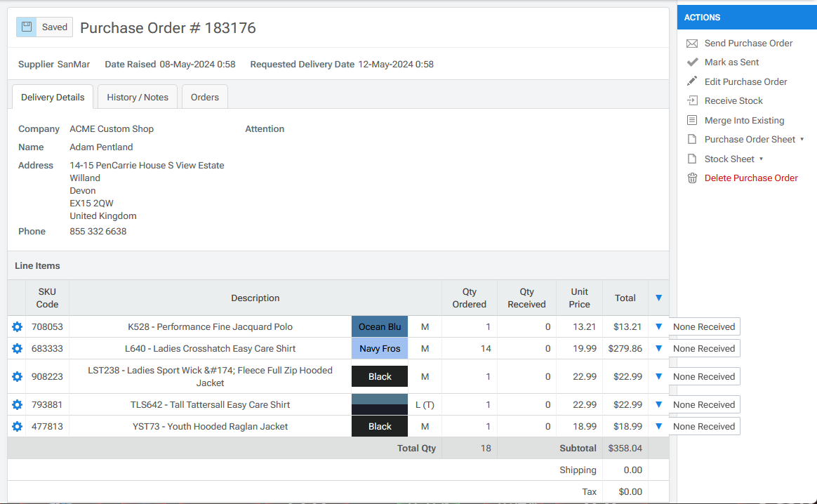 Download purchase order – DecoNetwork Help
