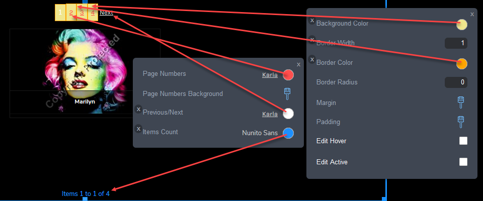 Editing the default Design Listing Widget in the Designs page ...