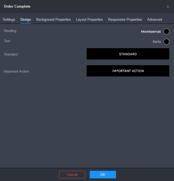 Configuring the Checkout - Order Complete system page design settings ...