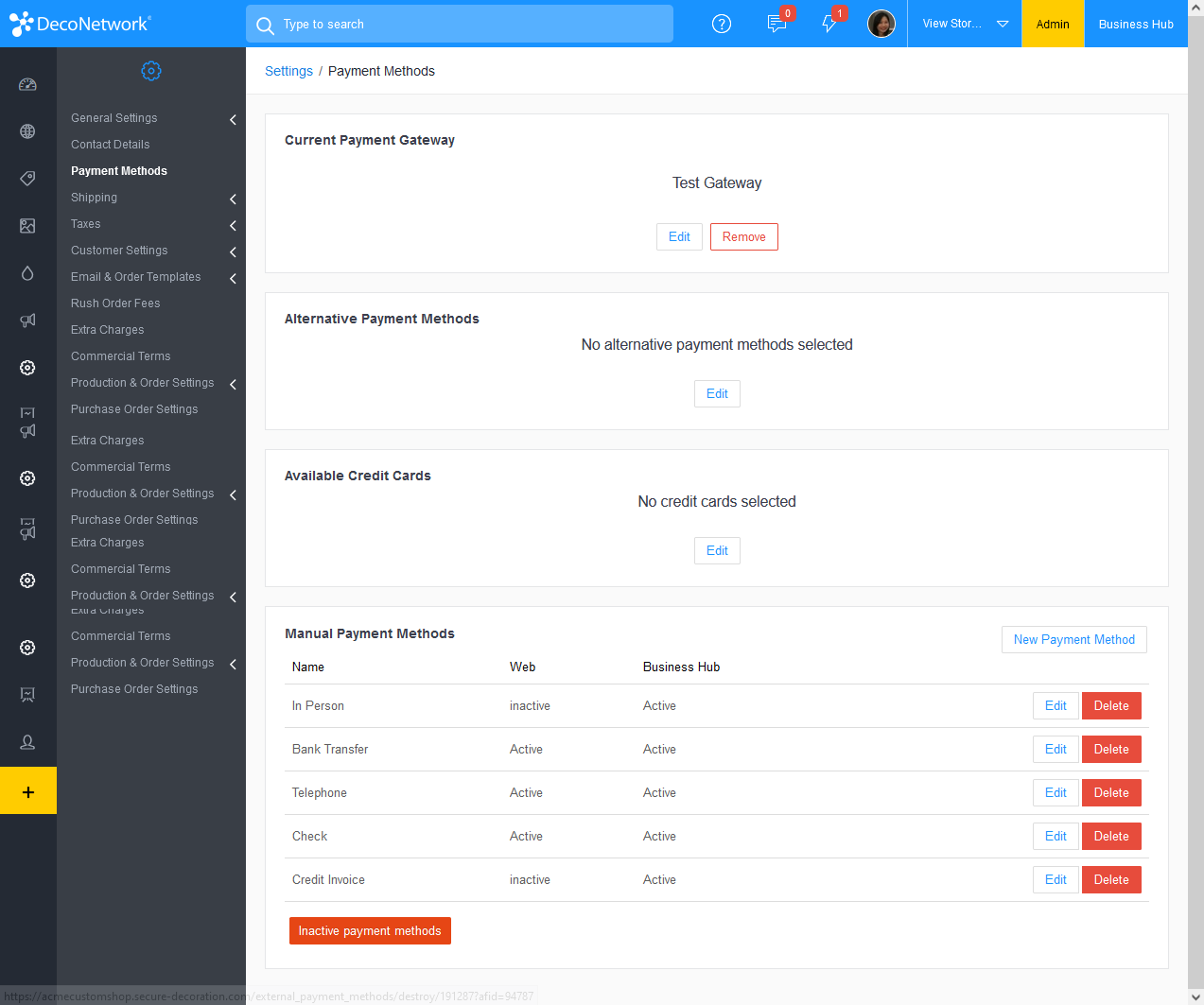 Payment Methods – DecoNetwork Help